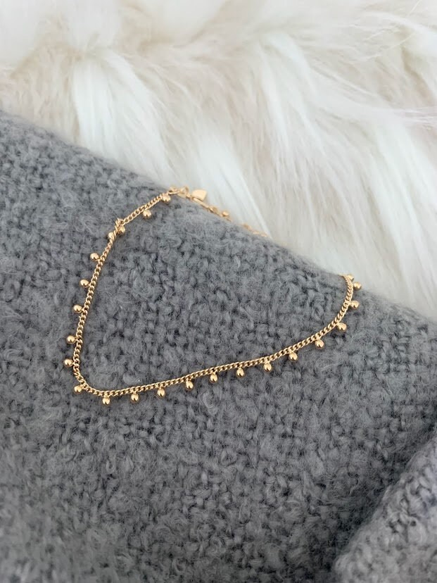 2MM Dainty Beaded Gold Filled Chain Necklace Layering Ball | Etsy