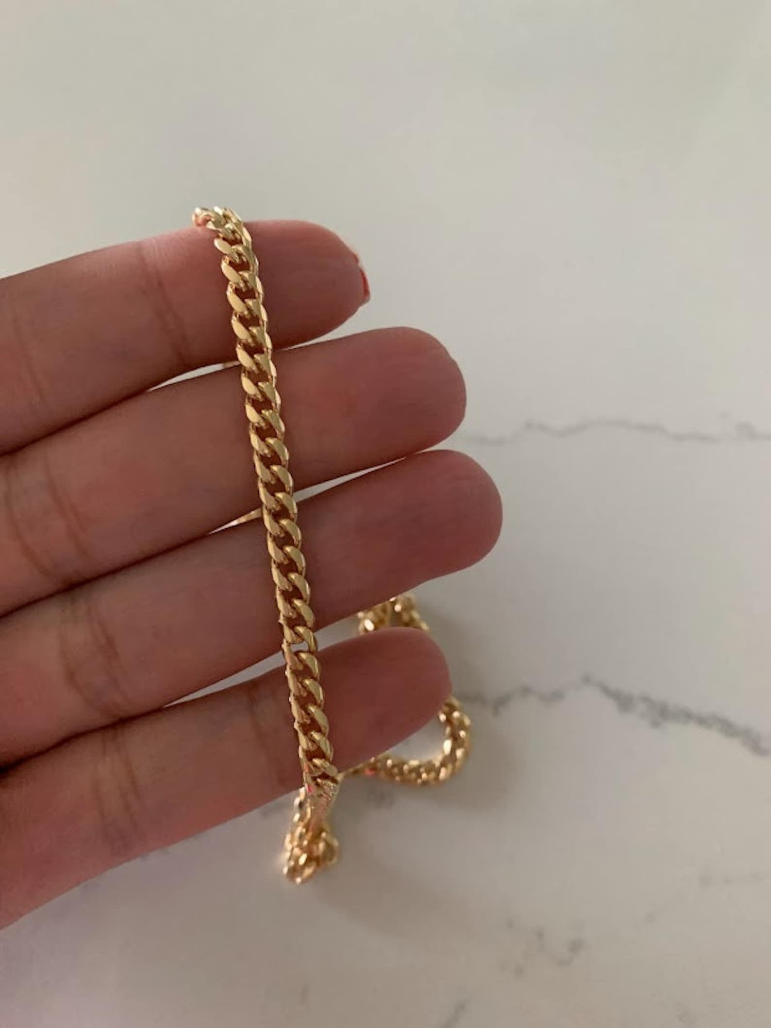 4MM Gold Filled Cuban Chain Necklace 4MM Layering Gold - Etsy