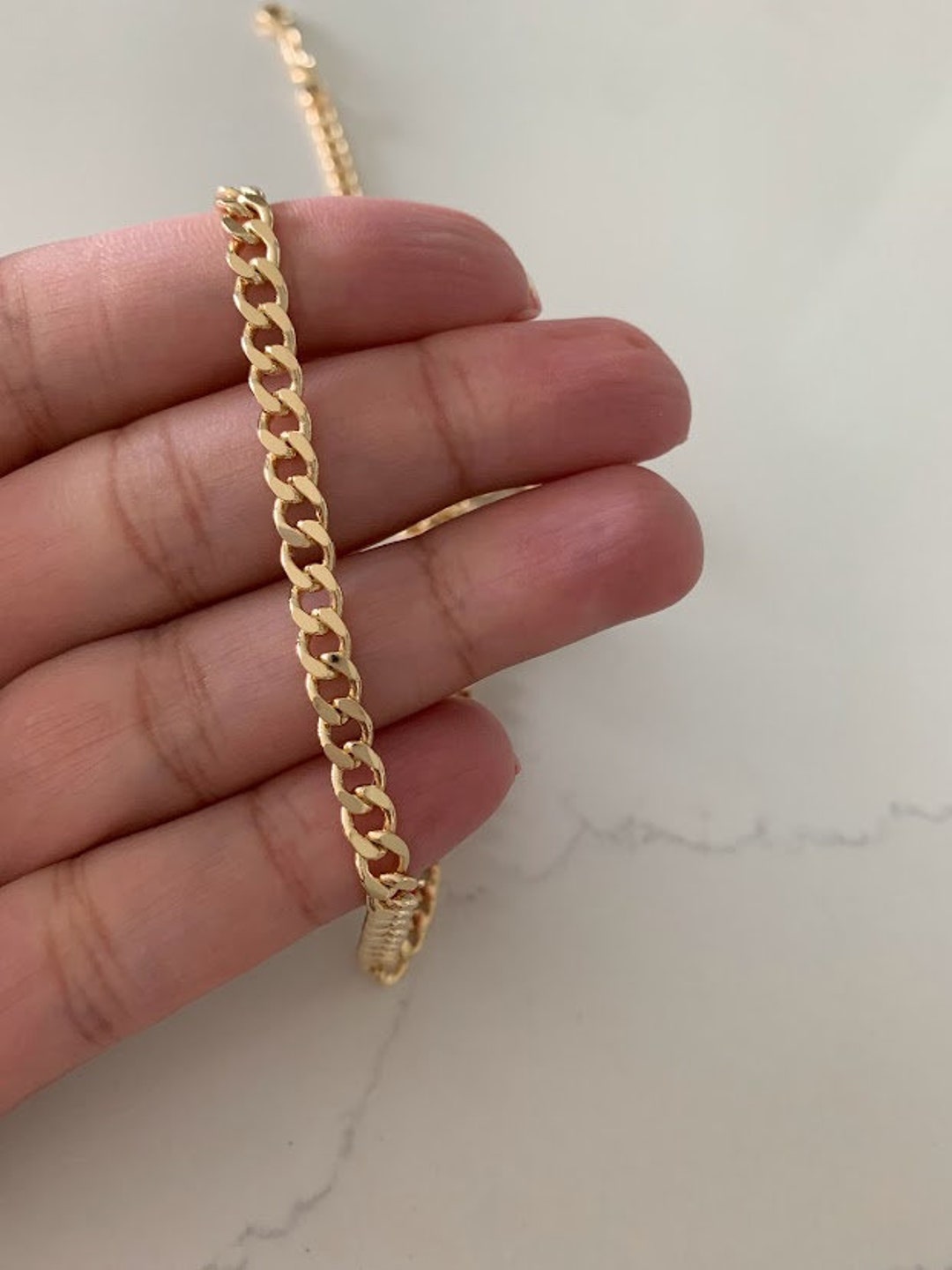 5MM Cuban Link Chain | Cuban Curb Link Chain | Gold Filled Necklace ...