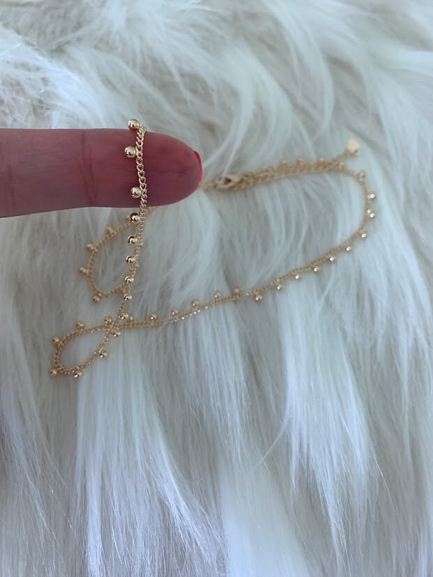 2MM Dainty Beaded Gold Filled Chain Necklace Layering Ball | Etsy