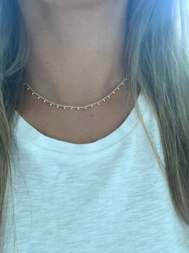 2MM Dainty Beaded Gold Filled Chain Necklace Layering Ball | Etsy