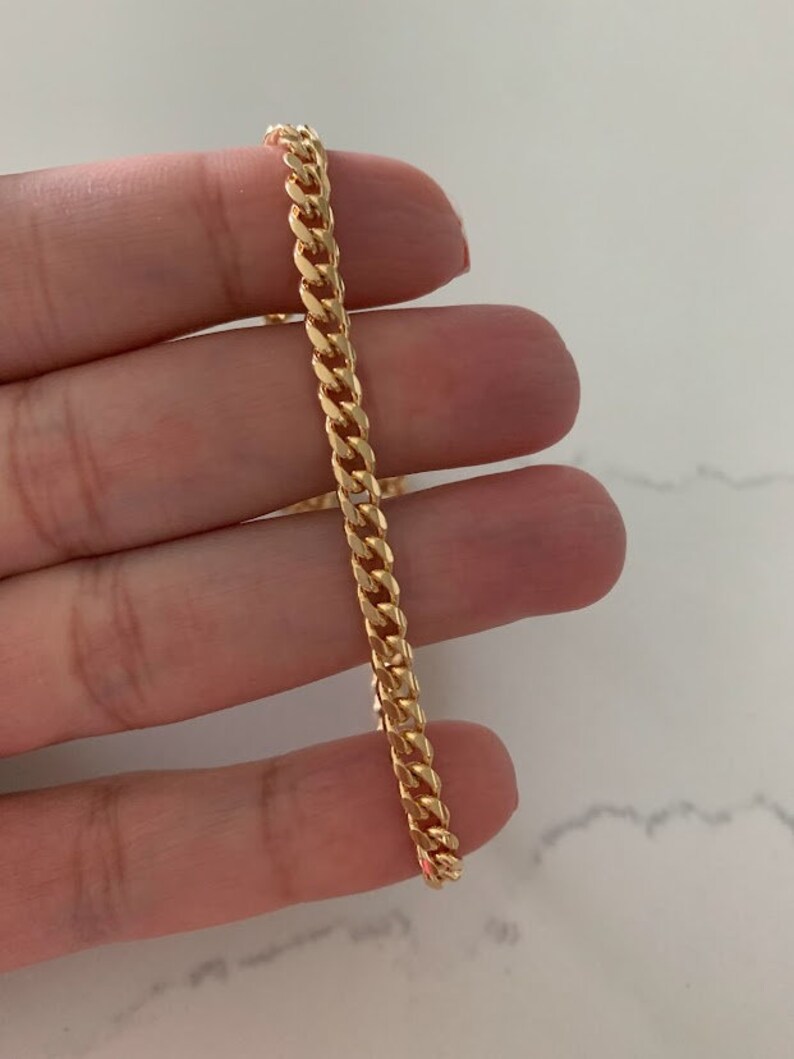 4MM Gold Filled Cuban Chain Necklace 4MM Layering Gold - Etsy