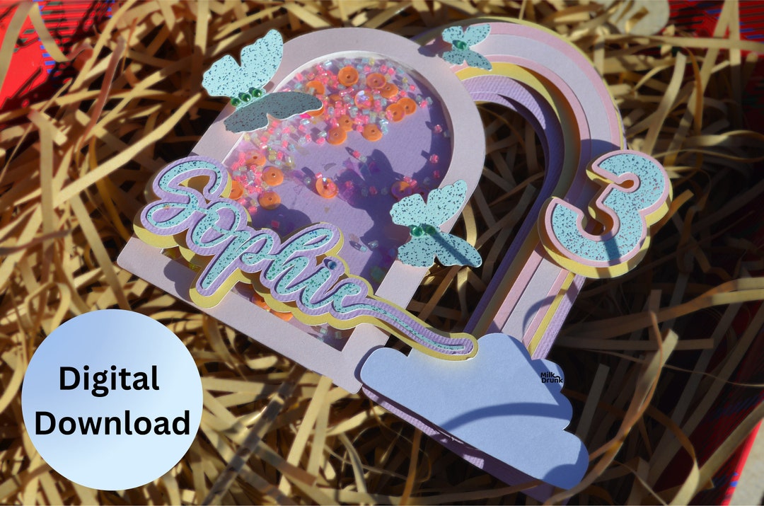 Rainbow Arch Cake Topper Download SVG, Rainbow Shaker Cake Topper ...