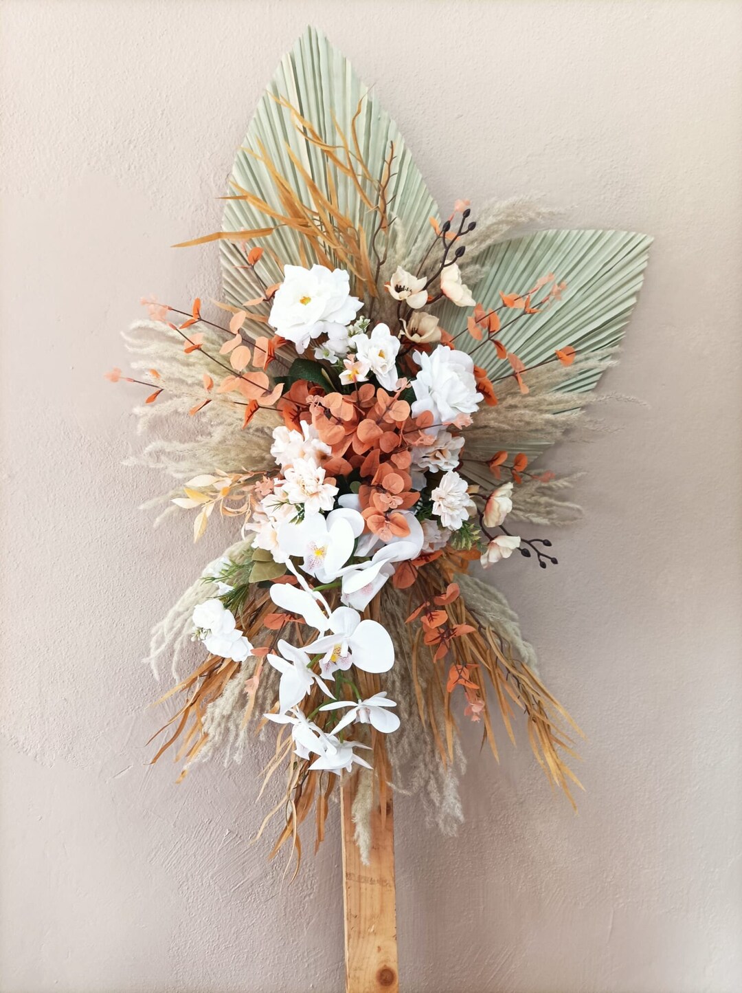 Pampass Grass Orange Flower Arch Rust Terracotta Flower Arch/ Wedding ...