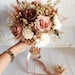 Soft Blush Pink and Brown Bridal Bouquet/rustic Brown Bridal Bouquet ...