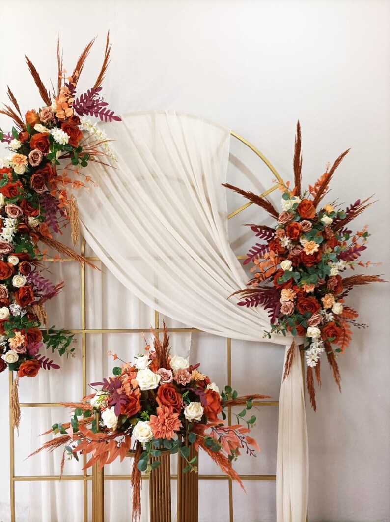 Orange Flower Arch Rust Terracotta Flower Arch/ Wedding Swag - Etsy