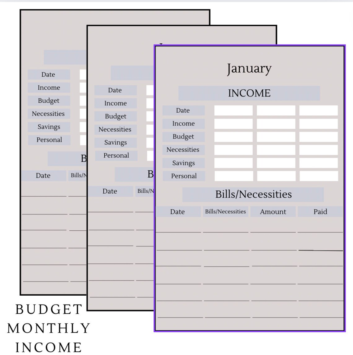 Simple Budget Planner Printable - Etsy