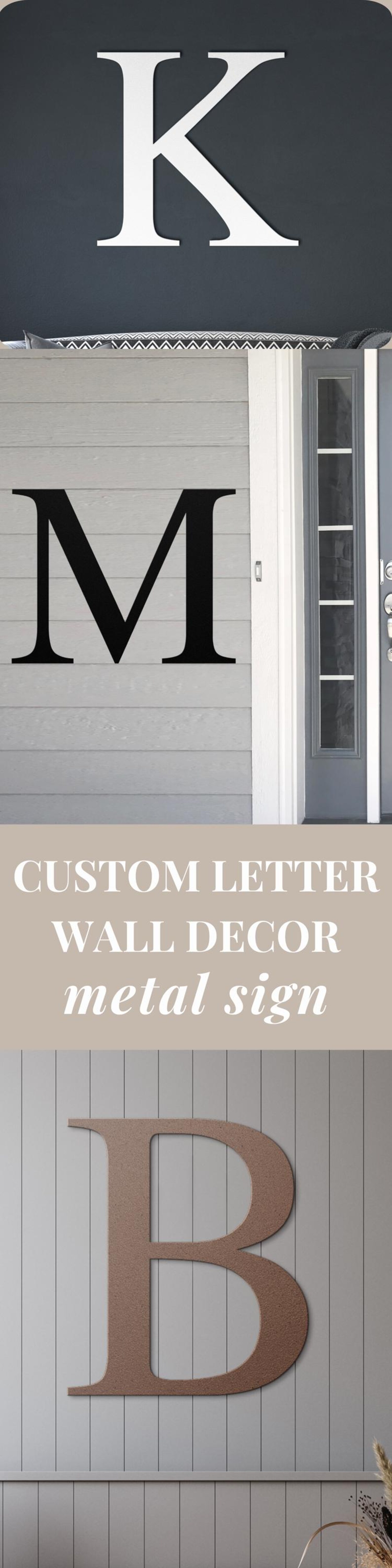 Large Metal Letter M Wall Decor Personalized Metal Letter Wedding Gift ...
