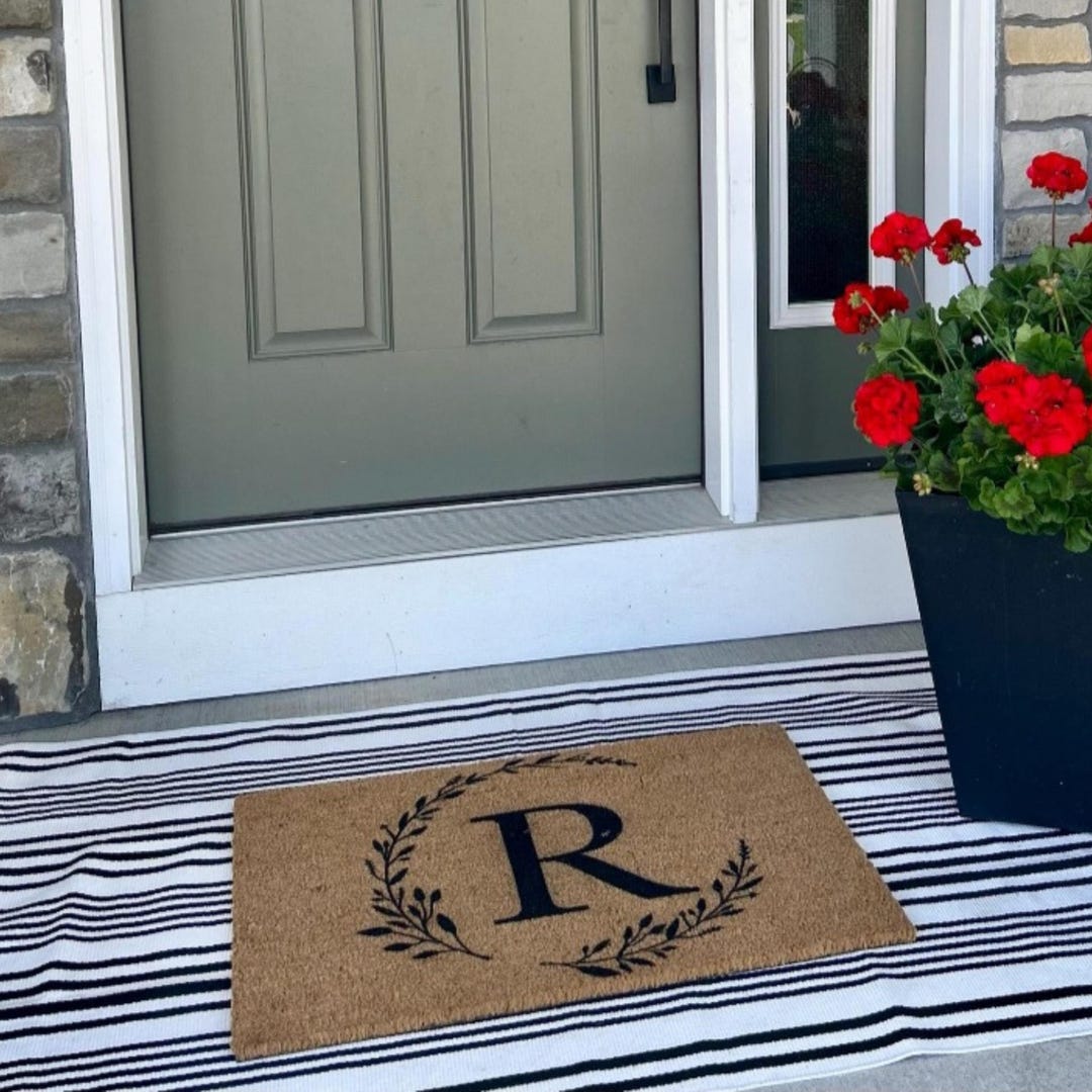 Custom Entrance Mat Modern Design Home Decor Front Door Wreath Welcome ...