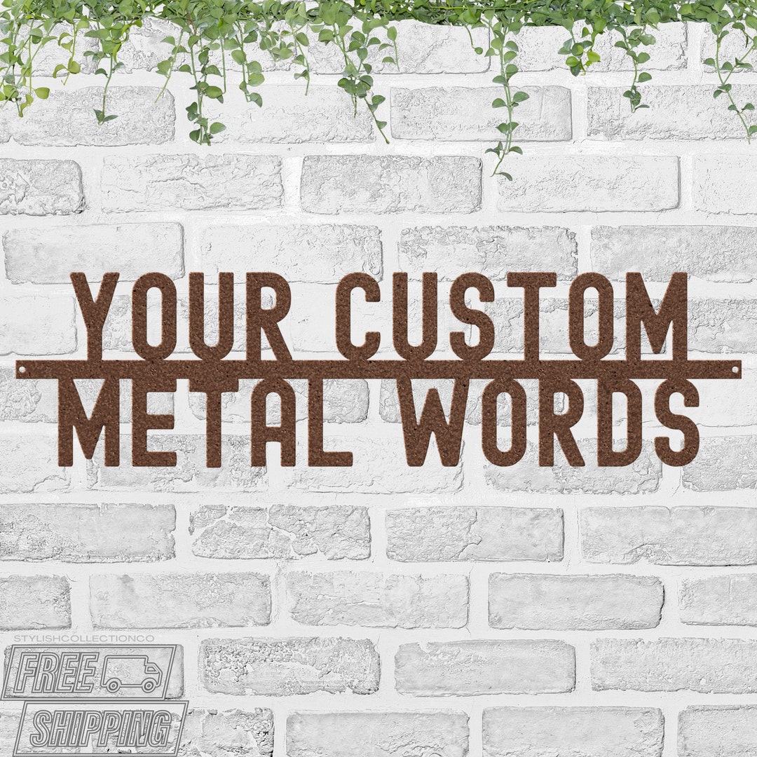Custom Sign, Custom Metal Words, Custom Metal Sign, Personalized Sign ...
