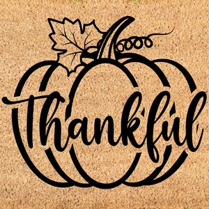 Thankful Pumpkin Doormat Thanksgiving Doormat Fall Welcome - Etsy