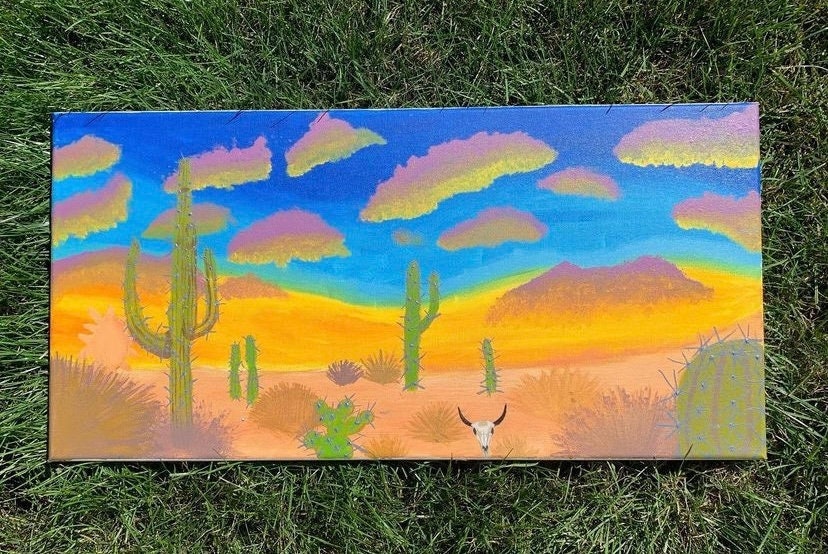 Arizona Themed Acrylic Canvas Painting - Etsy