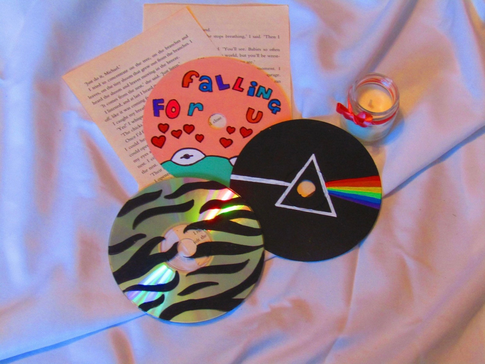 Graphic Hand-painted Cds. - Etsy