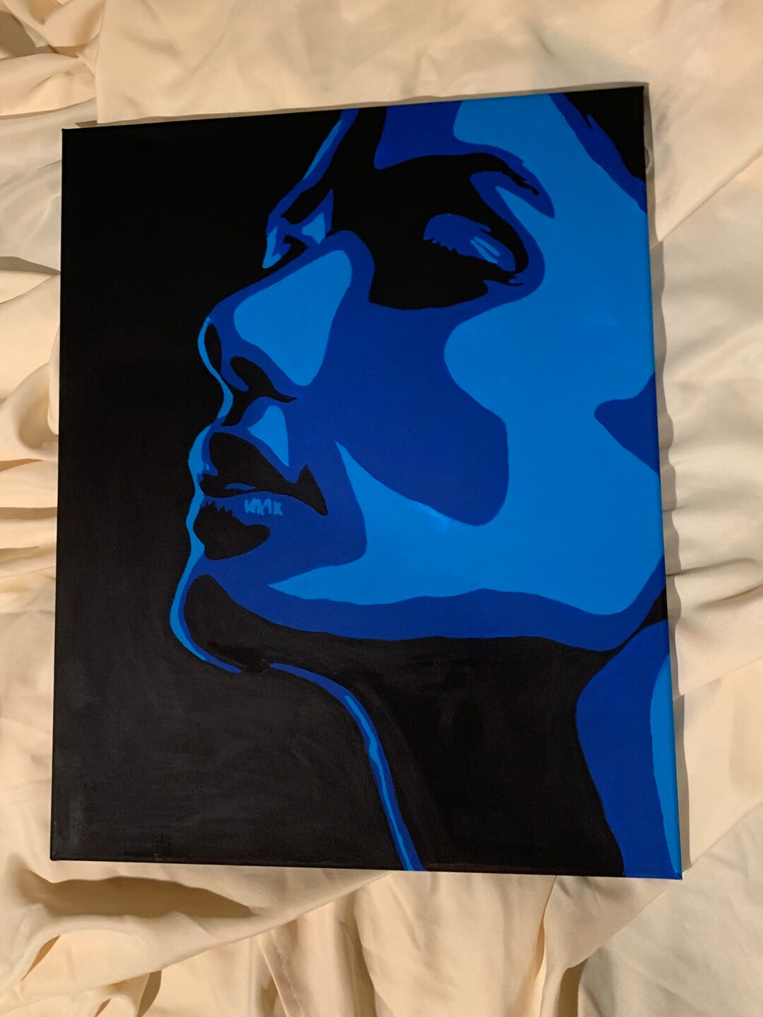 Blue Woman Statement Painting - Etsy