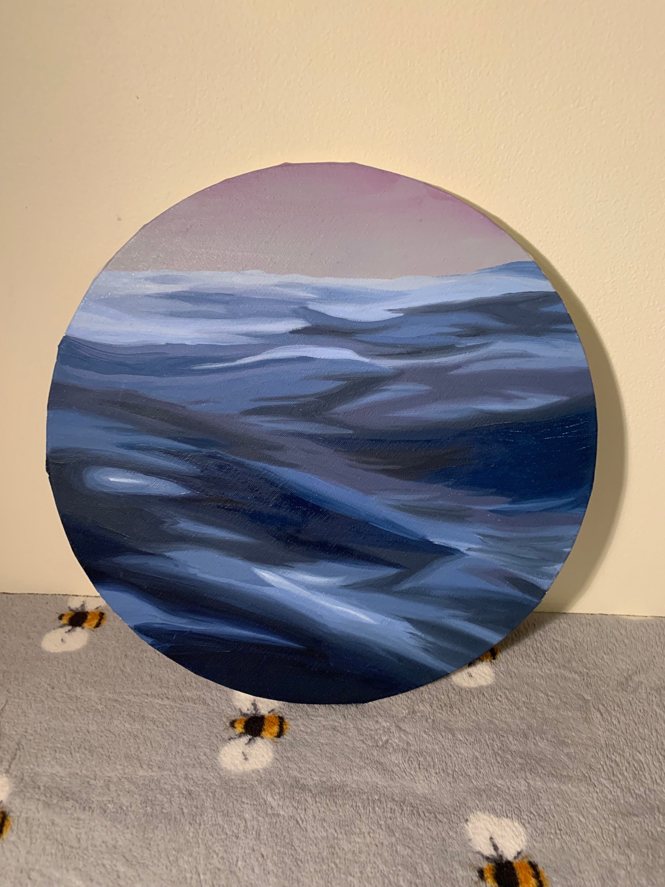 Ocean-scape Circle Oil Painting - Etsy