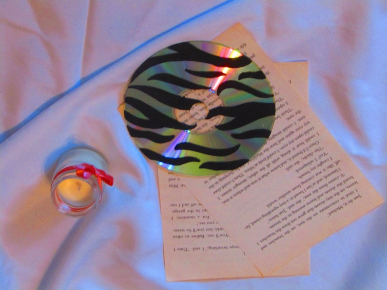 Graphic Hand-painted Cds. - Etsy