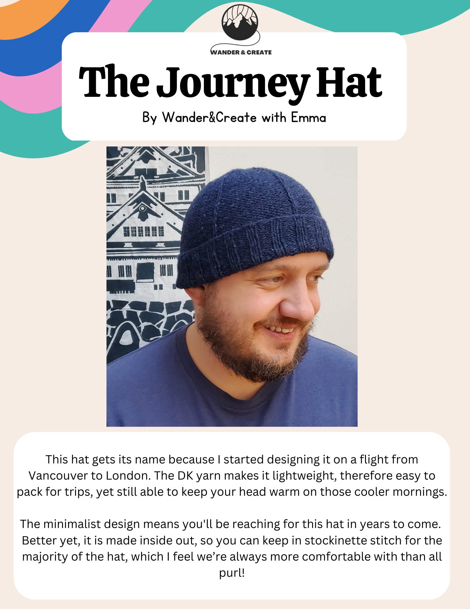 Knitted Toque/beanie/hat Knitting PATTERN ONLY the Journey Hat - Etsy