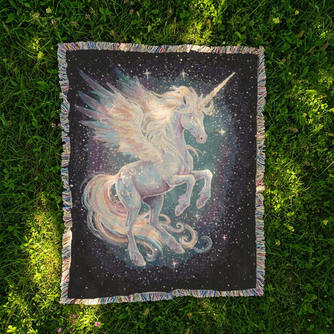 Pastel Celestial Unicorn Blanket Princesscore Enchanted Folklore Decor ...