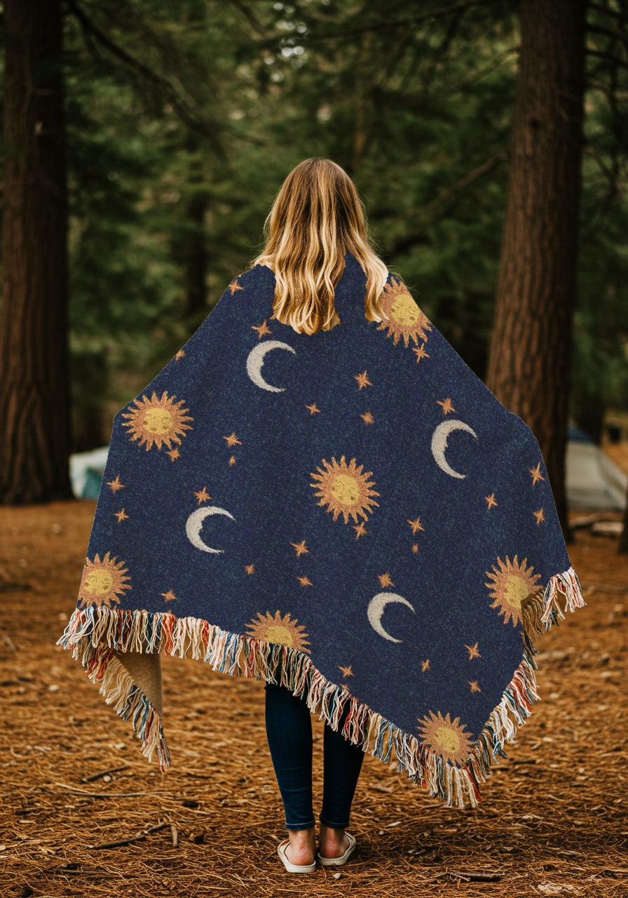 Whimsigoth Celestial Woven Blanket Sun Moon Tapestry Whimsigoth Home ...