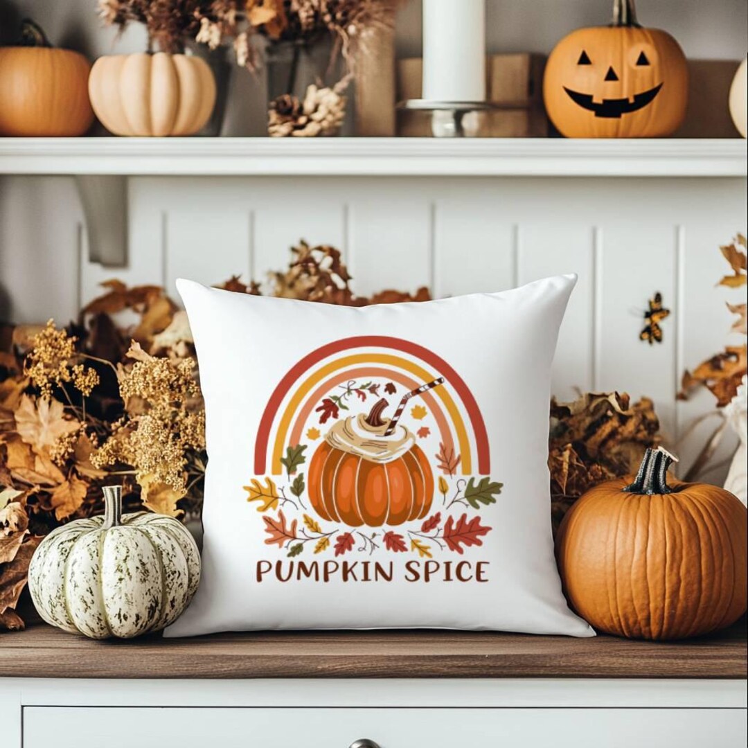 Pumpkin Spice Pillow Cozy Fall Decor Harvest Festival Gift for Latte ...