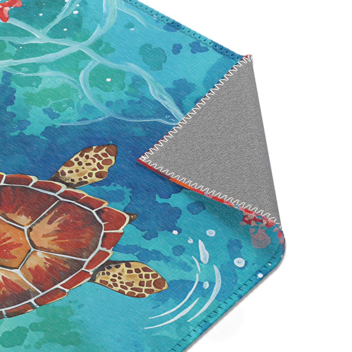 Sea Turtle Rug Ocean Lovers Accent Rug Beach Decor Nautical Home Decor ...
