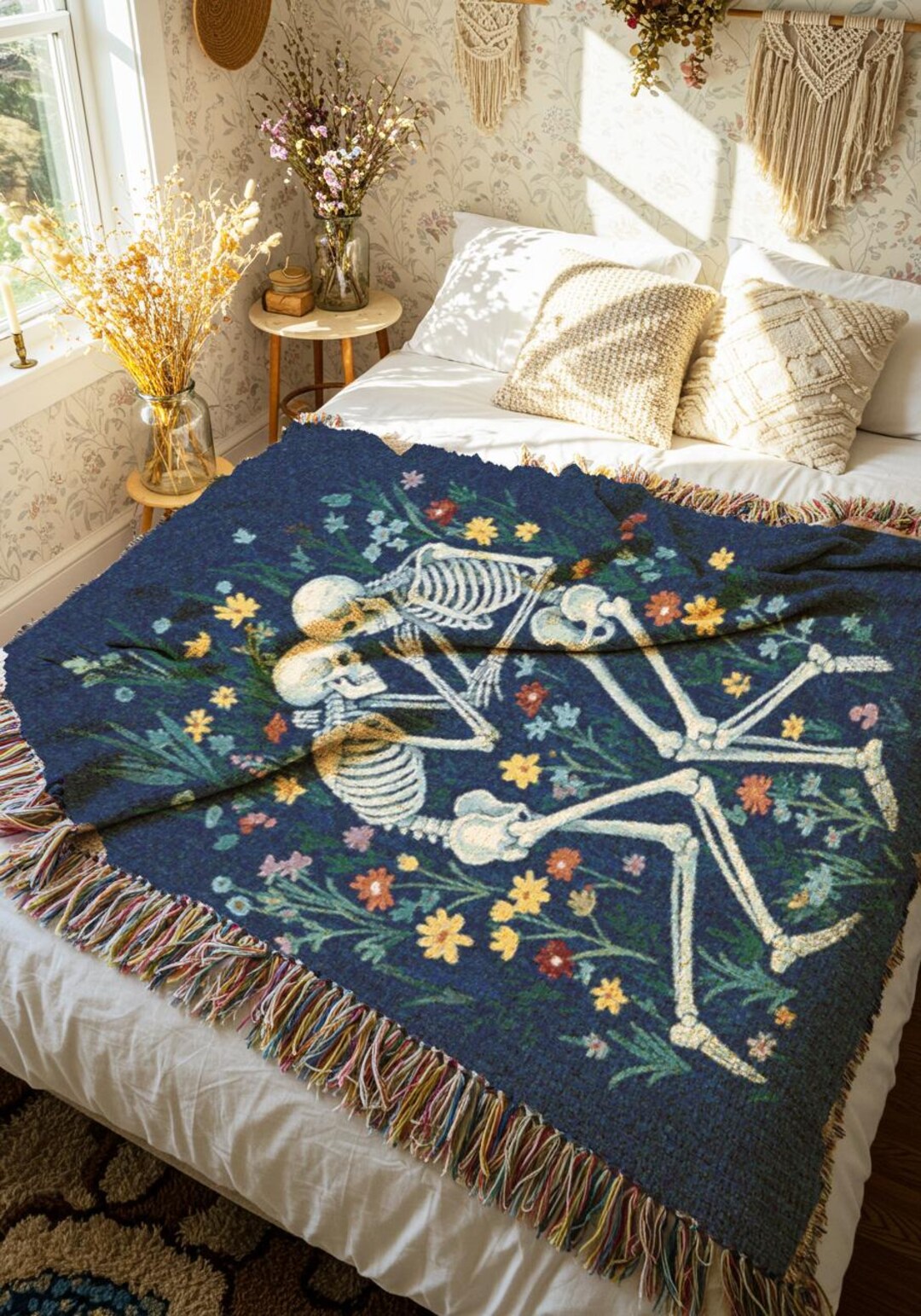 Skeletons Blanket Whimsigoth Tapestry in a Week Hozier Gift for Couples ...