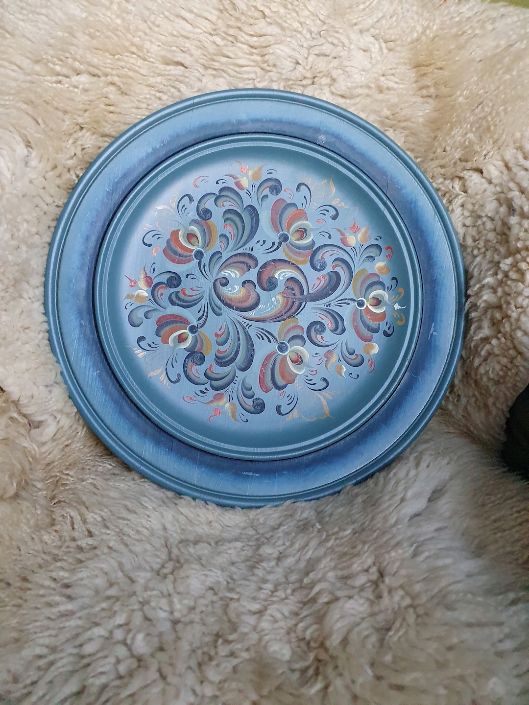 Norwegian Rosemaling Vintage Decorative Plate, 70s Folk Art From Norway ...