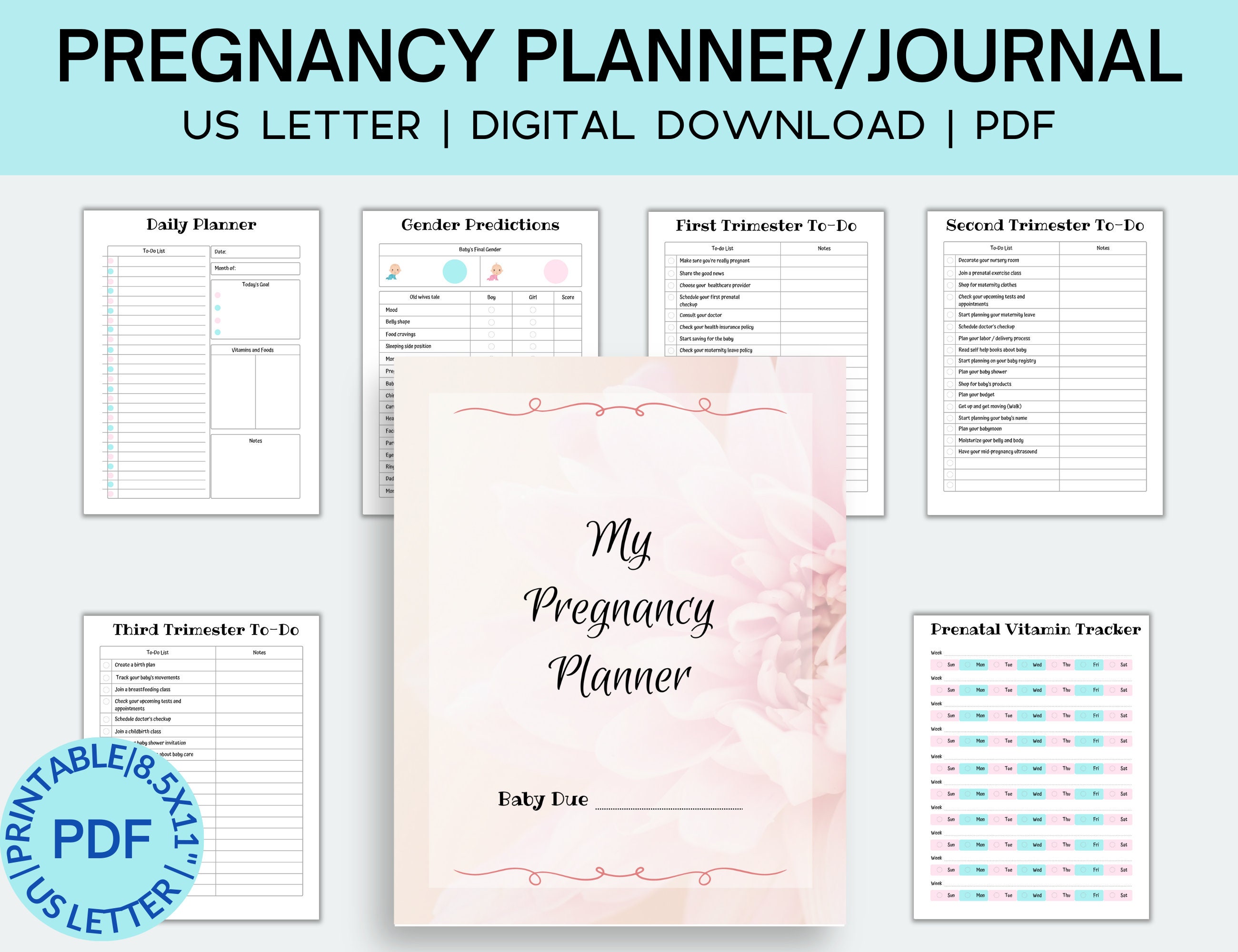 Pregnancy Planner Printable | Pregnancy Journal | Pregnancy Organizer ...