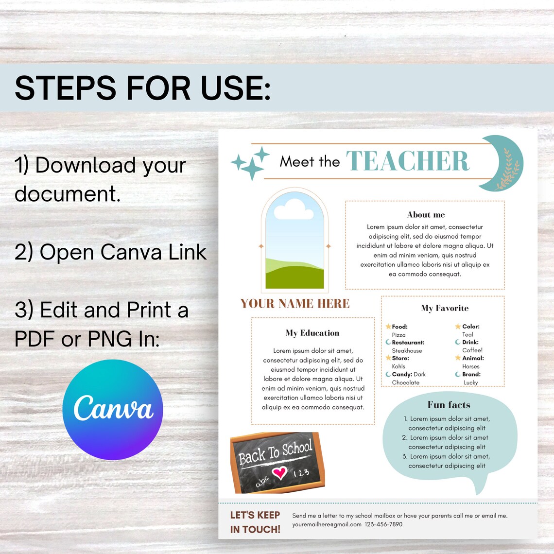 Editable Meet the Teacher Template | Canva Template | Elementary ...