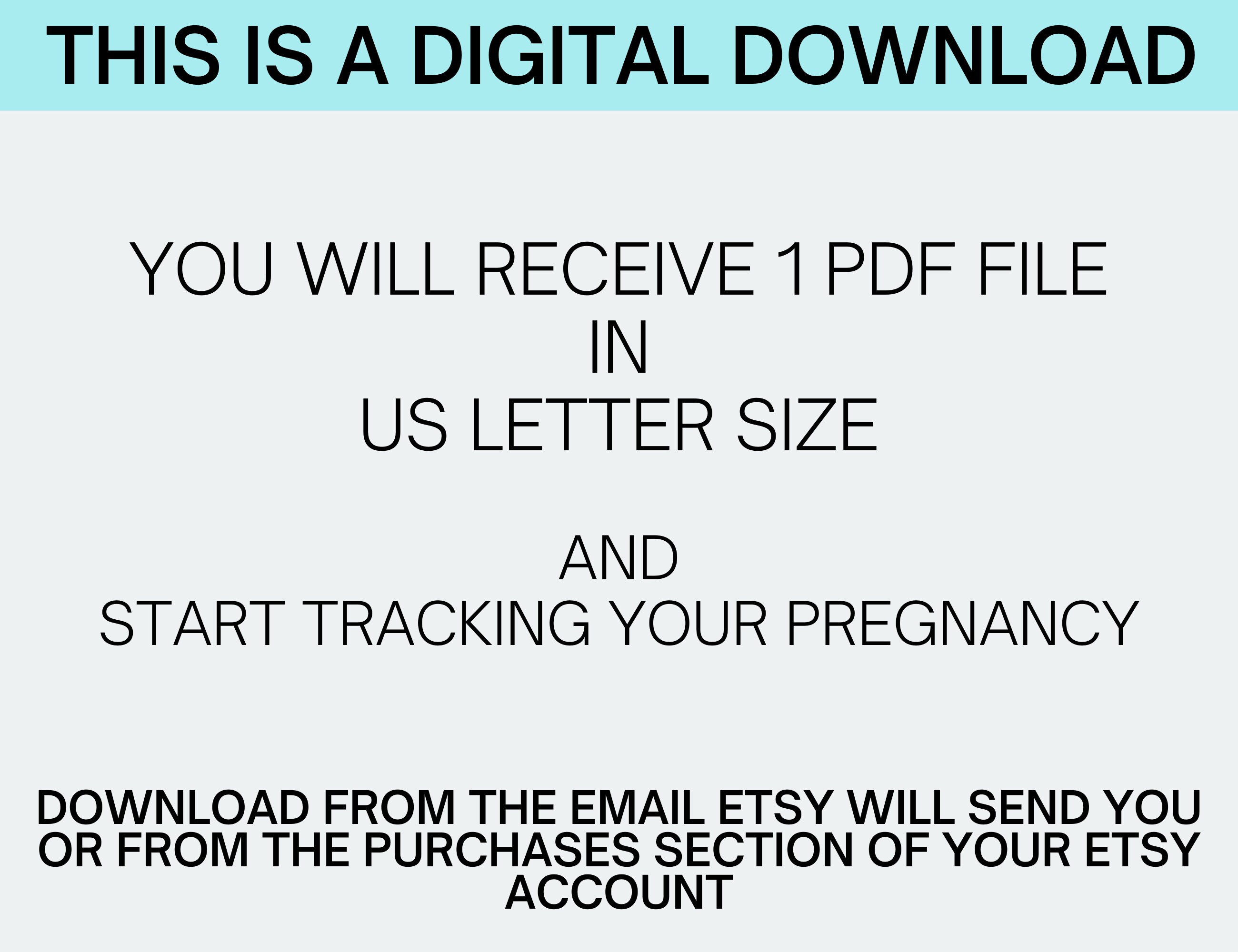 Pregnancy Week by Week Printable Pregnancy Journal Weekly Organizer ...