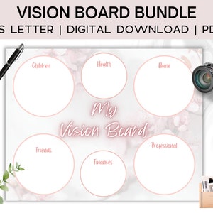 Vision Board Template, Mom Vision Board, Digital, Minimalist Printable ...