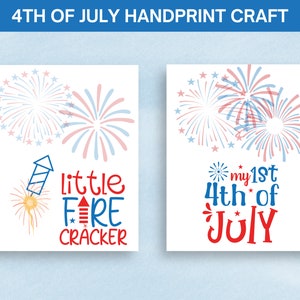4th of July Firework Handprint Craft Art, Classroom Activity, 4th of ...