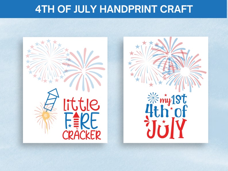 4th of July Firework Handprint Craft Art, Classroom Activity, 4th of ...