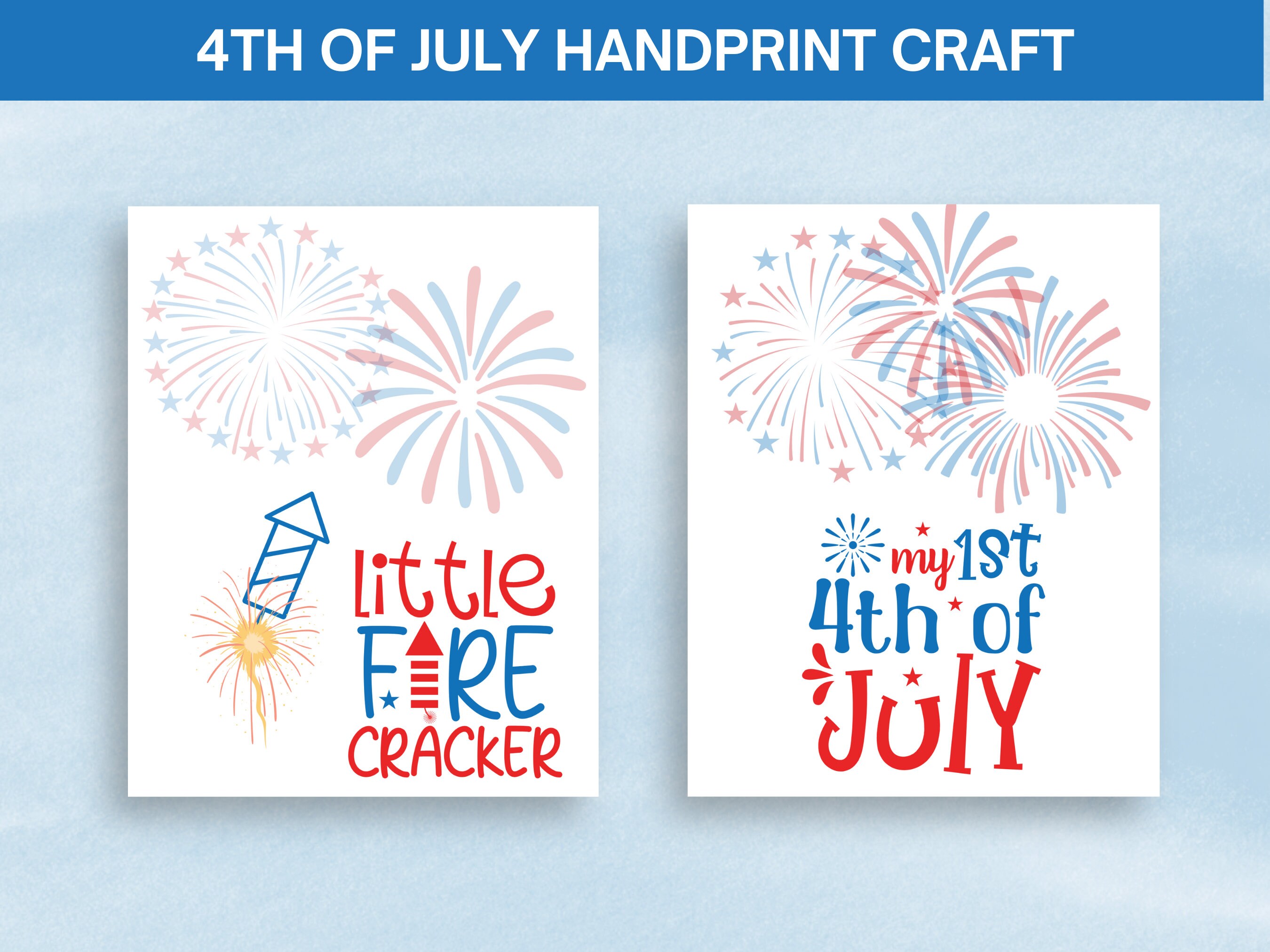 4th of July Firework Handprint Craft Art, Classroom Activity, 4th of ...