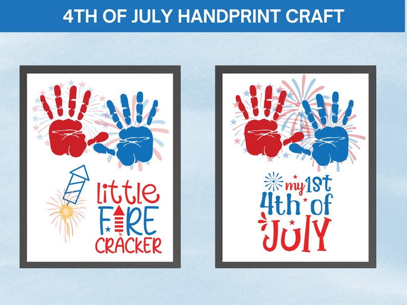 4th of July Firework Handprint Craft Art, Classroom Activity, 4th of ...