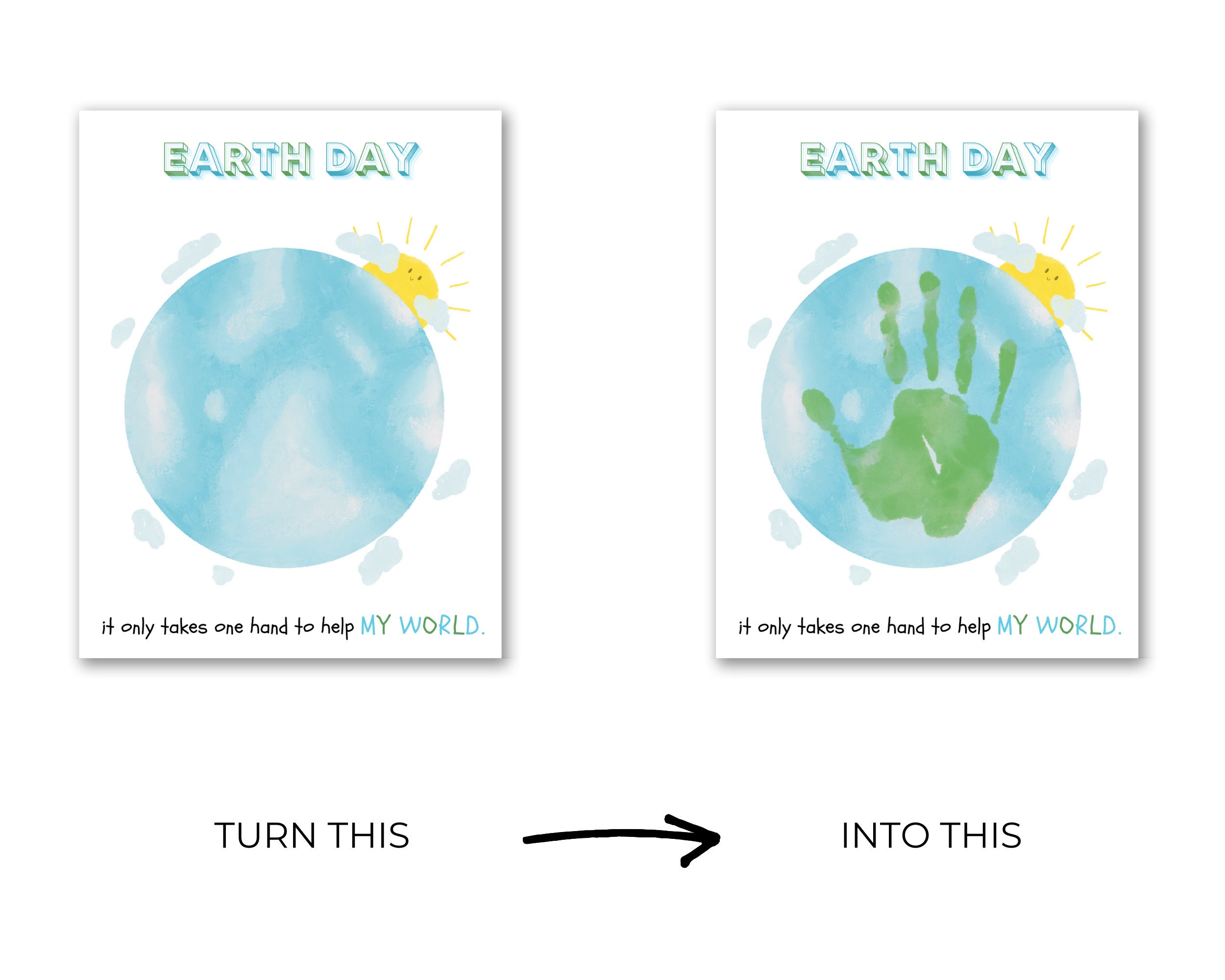 Earth Day Handprint Craft, Baby, Toddler, Preschool Activity, Handprint ...