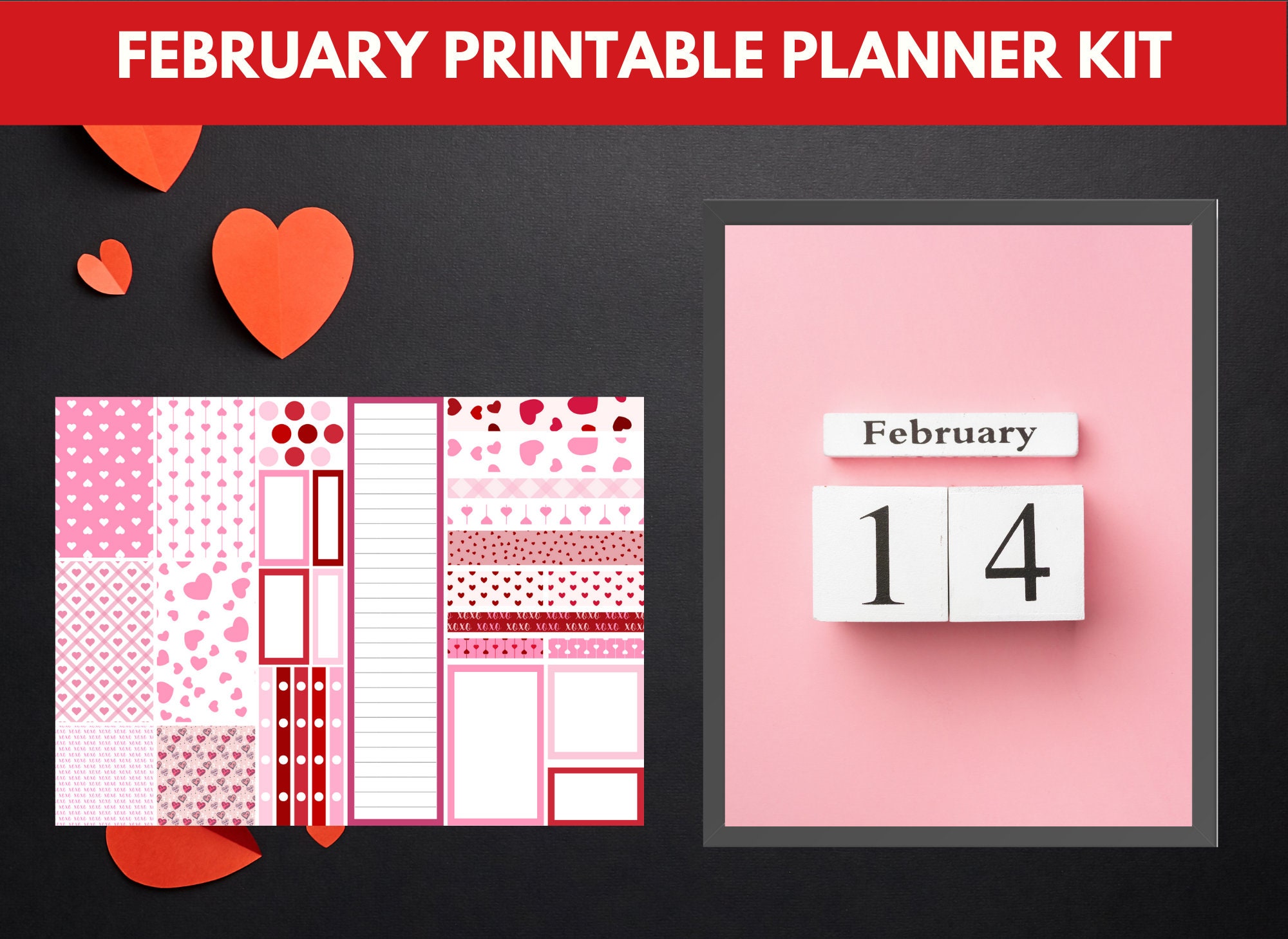 February Happy Planner Printable Planner Sticker Kit - Etsy