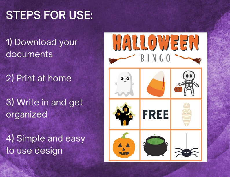 10 Halloween Bingo Cards, Printable Halloween Bingo, Kids Halloween ...