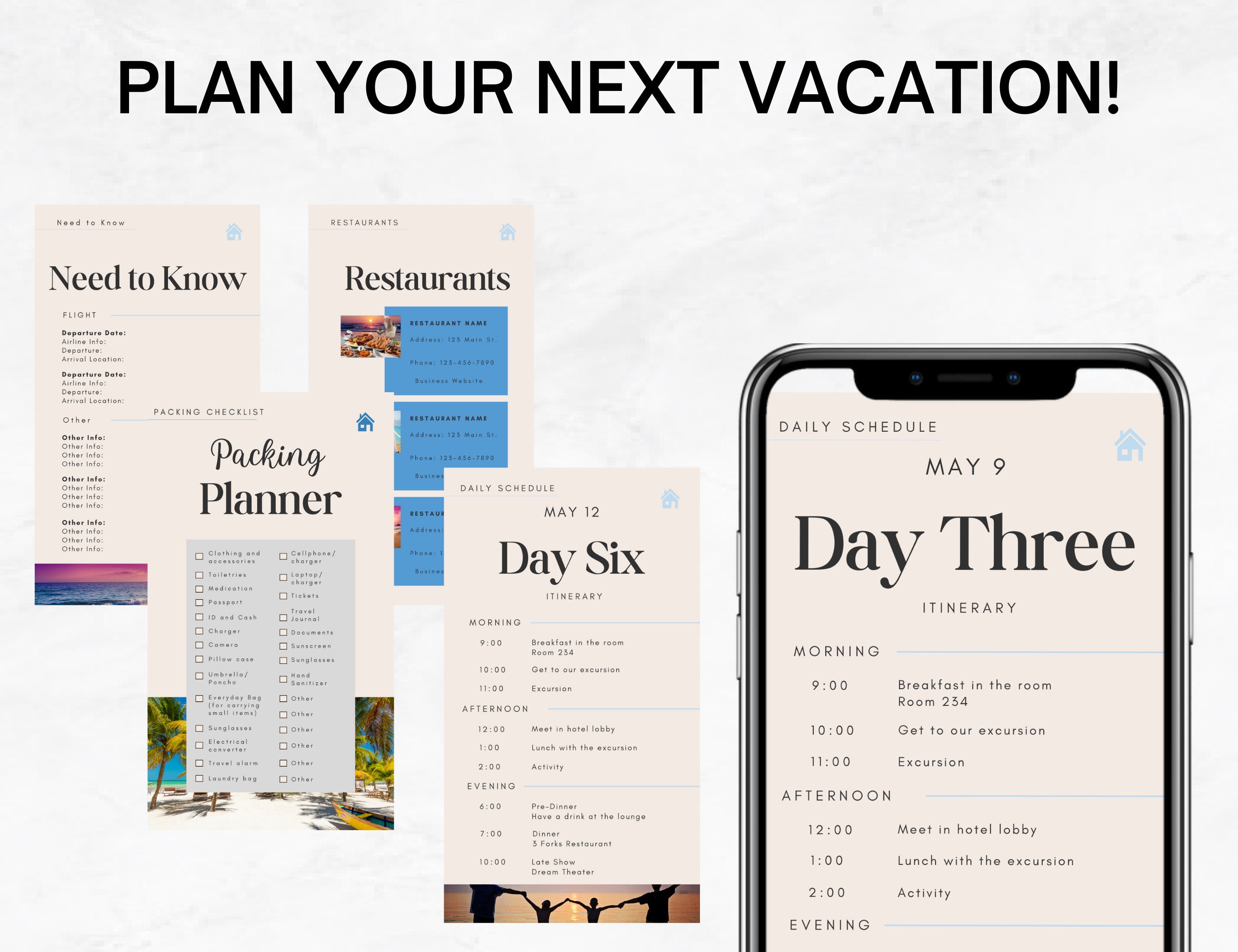 Family Travel Planner | Packing List | Trip Itinerary Template | Trip ...
