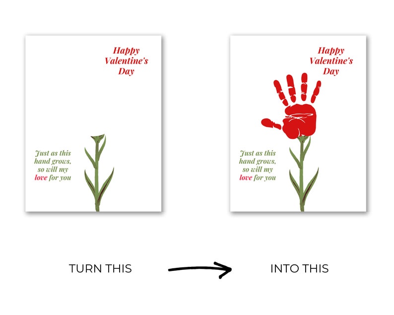 Valentine's Day Handprint Craft Baby Preschool Activity Handprint Art ...