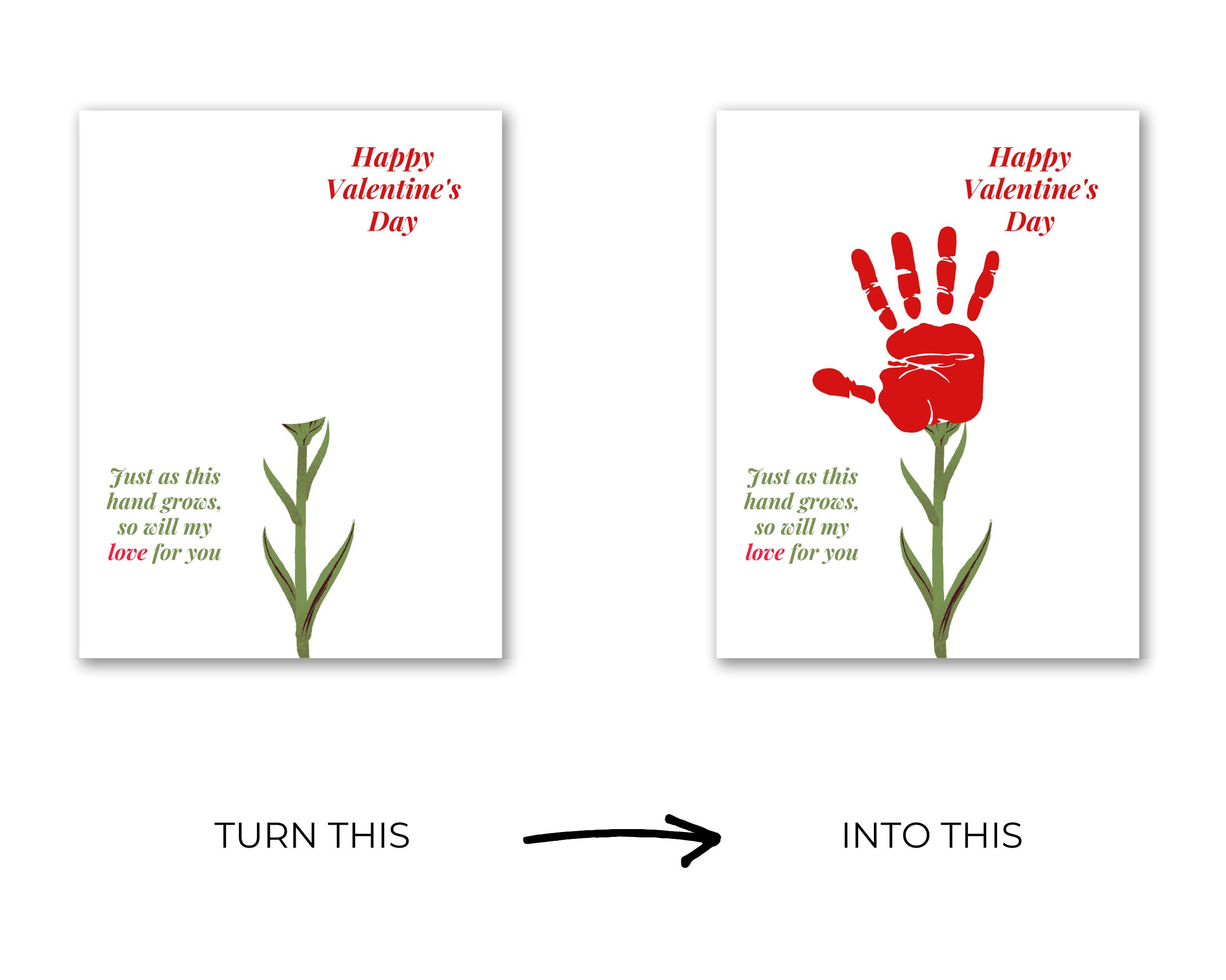 Valentine's Day Handprint Craft Baby Preschool Activity Handprint Art ...