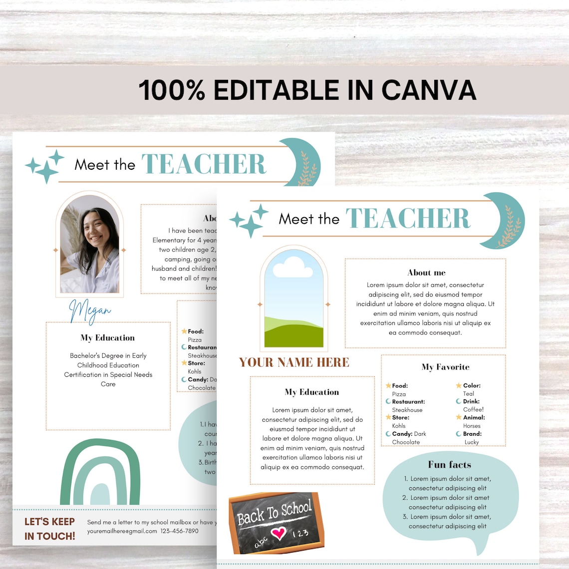 Editable Meet the Teacher Template | Canva Template | Elementary ...