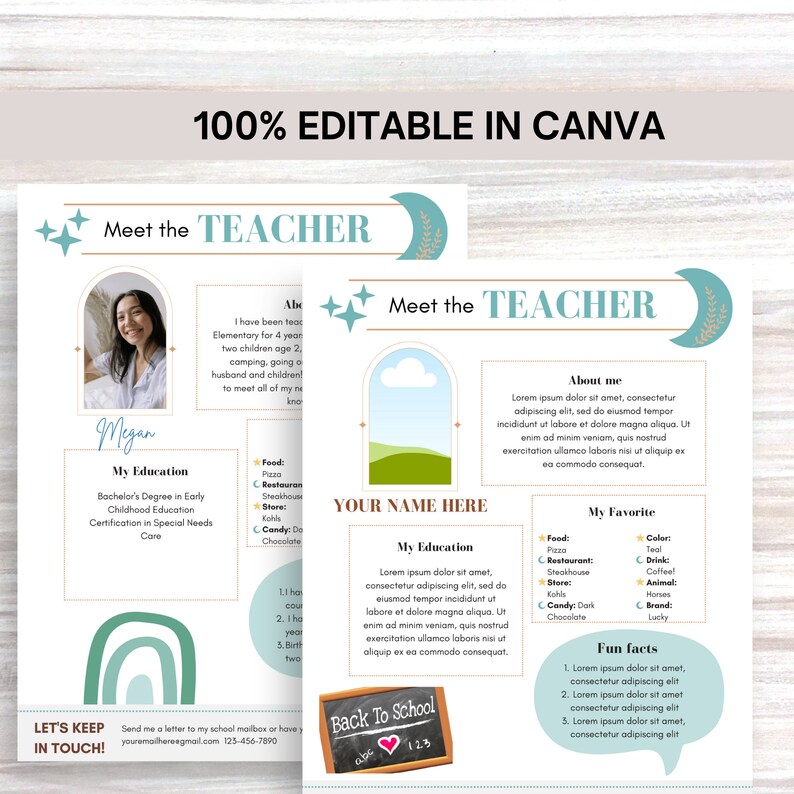 Editable Meet the Teacher Template | Canva Template | Elementary ...