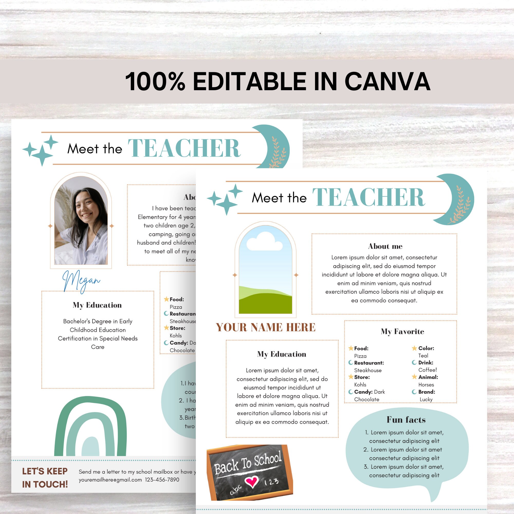 Editable Meet the Teacher Template | Canva Template | Elementary ...