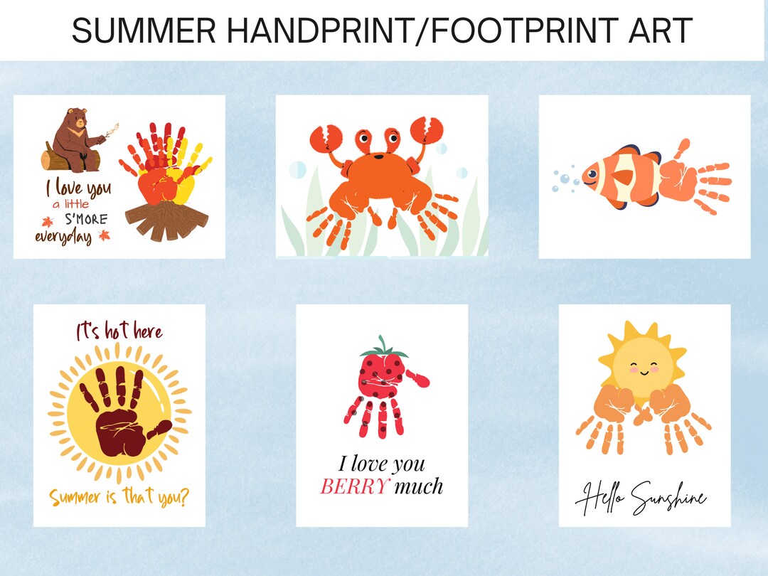 14 SUMMER Handprint Crafts | Memories | PERFECT Bundle for Grandparent ...