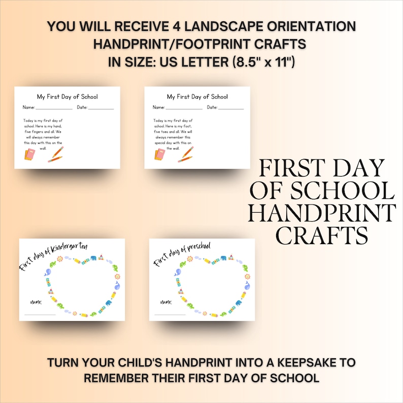 Handprint Preschool Kindergarten First Day of School Craft | Handprint ...