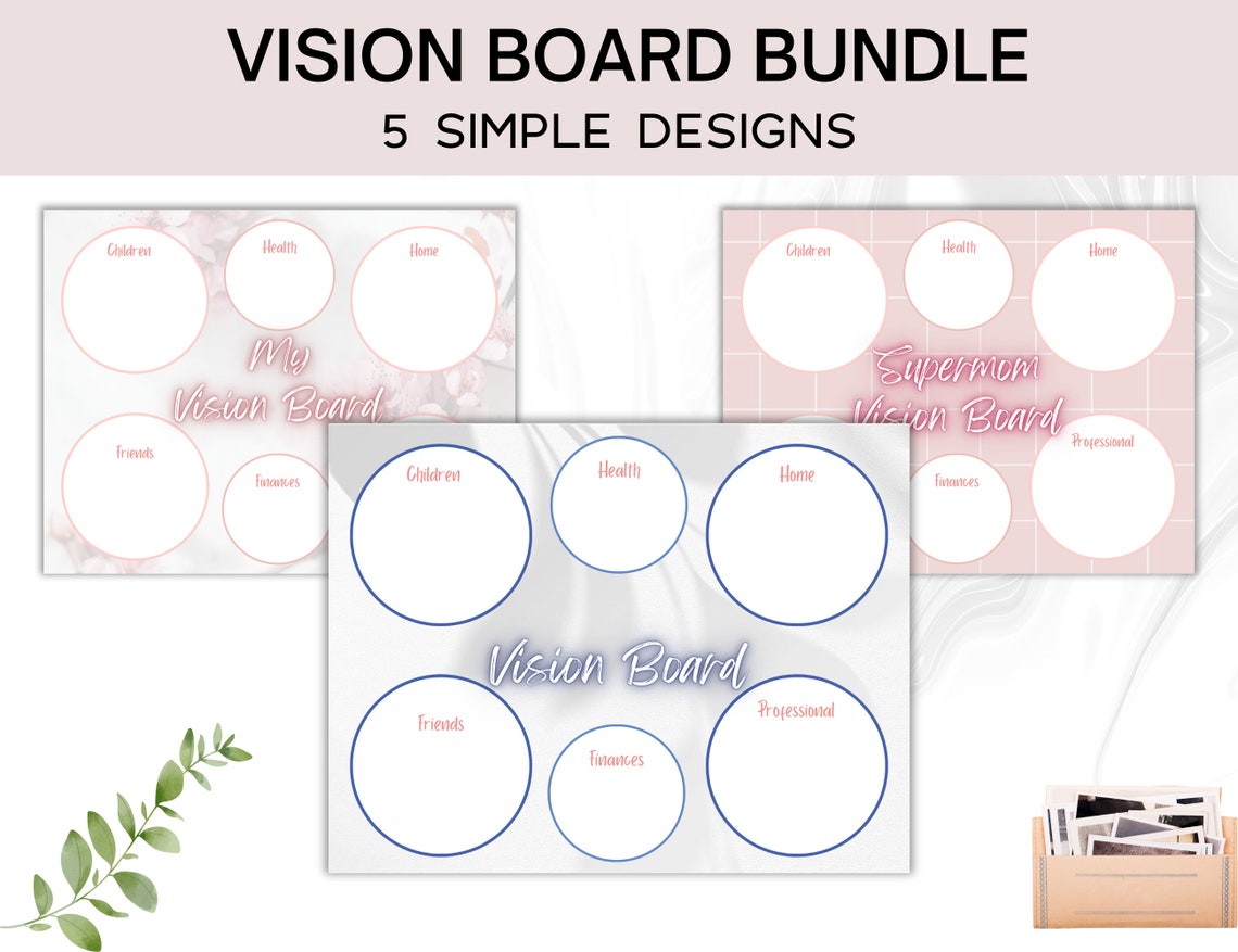 Vision Board Template, Mom Vision Board, Digital, Minimalist Printable ...