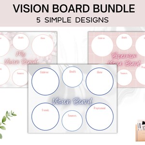 Vision Board Template, Mom Vision Board, Digital, Minimalist Printable ...