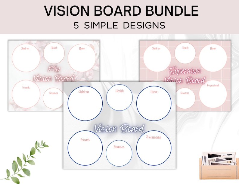Vision Board Template, Mom Vision Board, Digital, Minimalist Printable ...