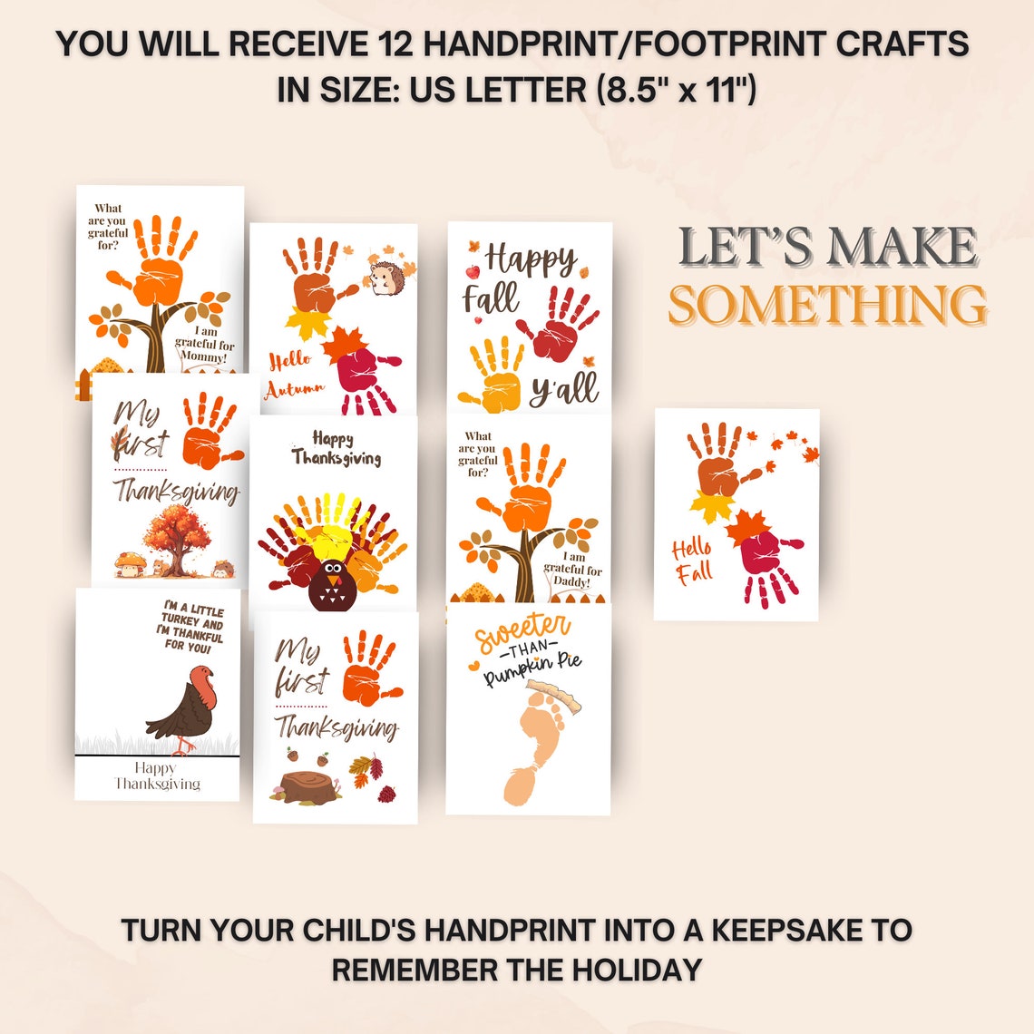 Handprint Preschool Kindergarten 1st Grade Craft | Fall Handprint Craft ...